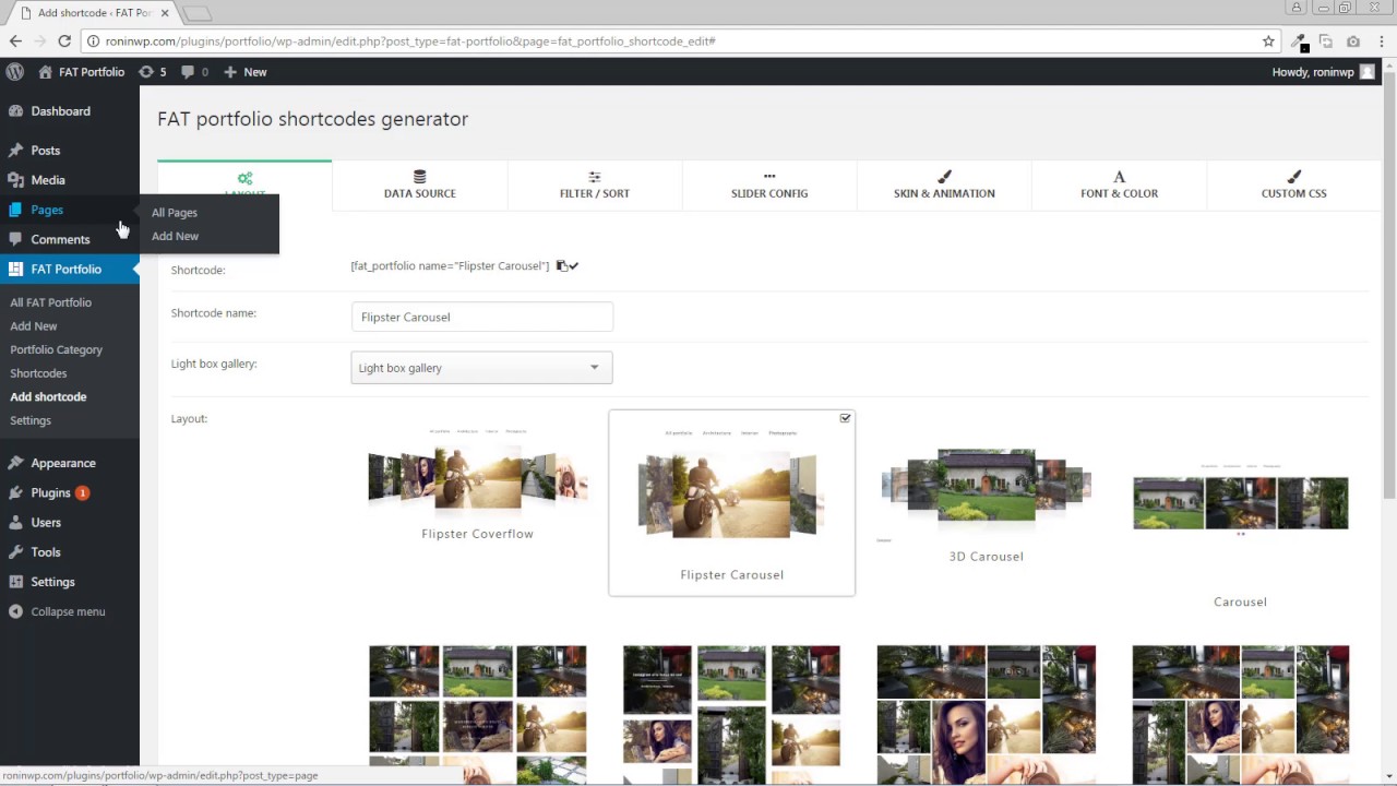 How to create flipster carousel with FAT Portfolio - YouTube