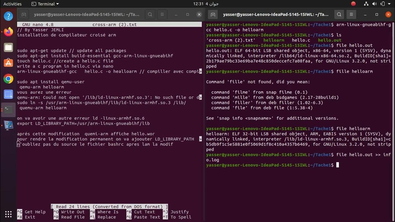 Install an arm cross-compiler and use Qemu to emulate the arm-file - YouTube