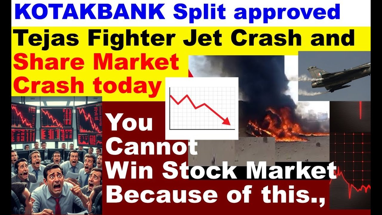 Tejas Fighter Jet Crash and share market crash today, Kotak Bank share ...