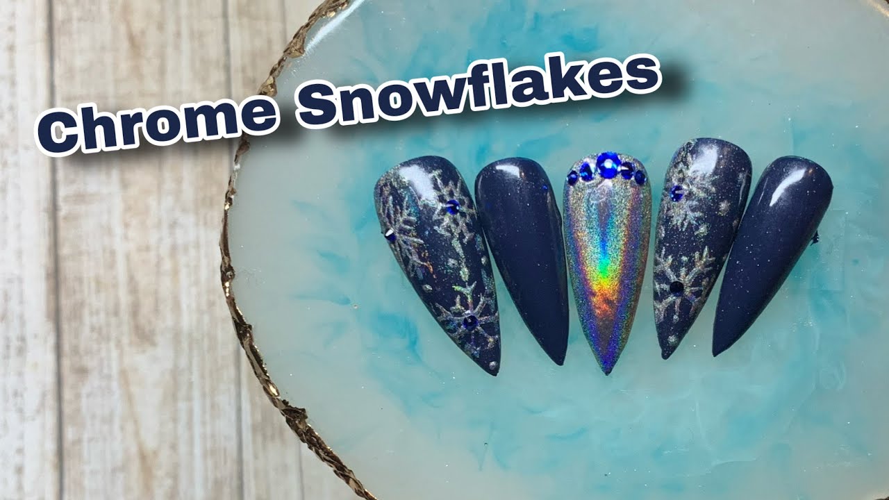 Chrome Snowflake Nails - YouTube