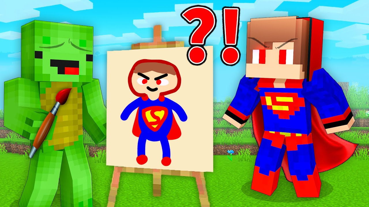 Mikey use DRAWING MOD to Prank JJ SUPERMAN in Minecraft - Maizen - YouTube