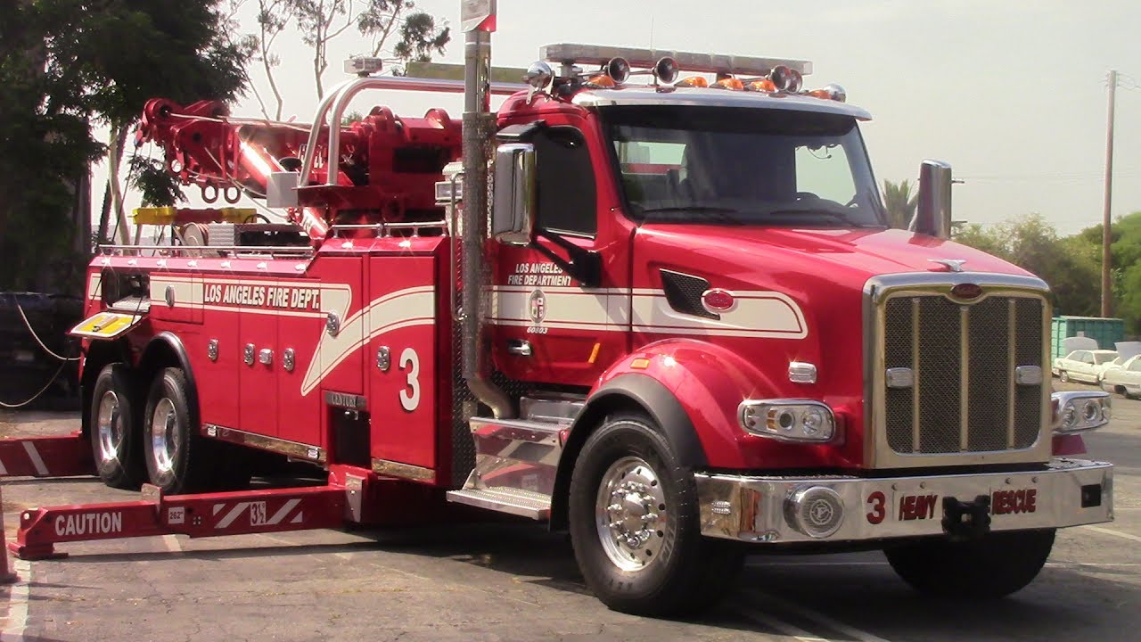 LAFD NEW Heavy Rescue 3 Responding (w/ Q2B) - YouTube