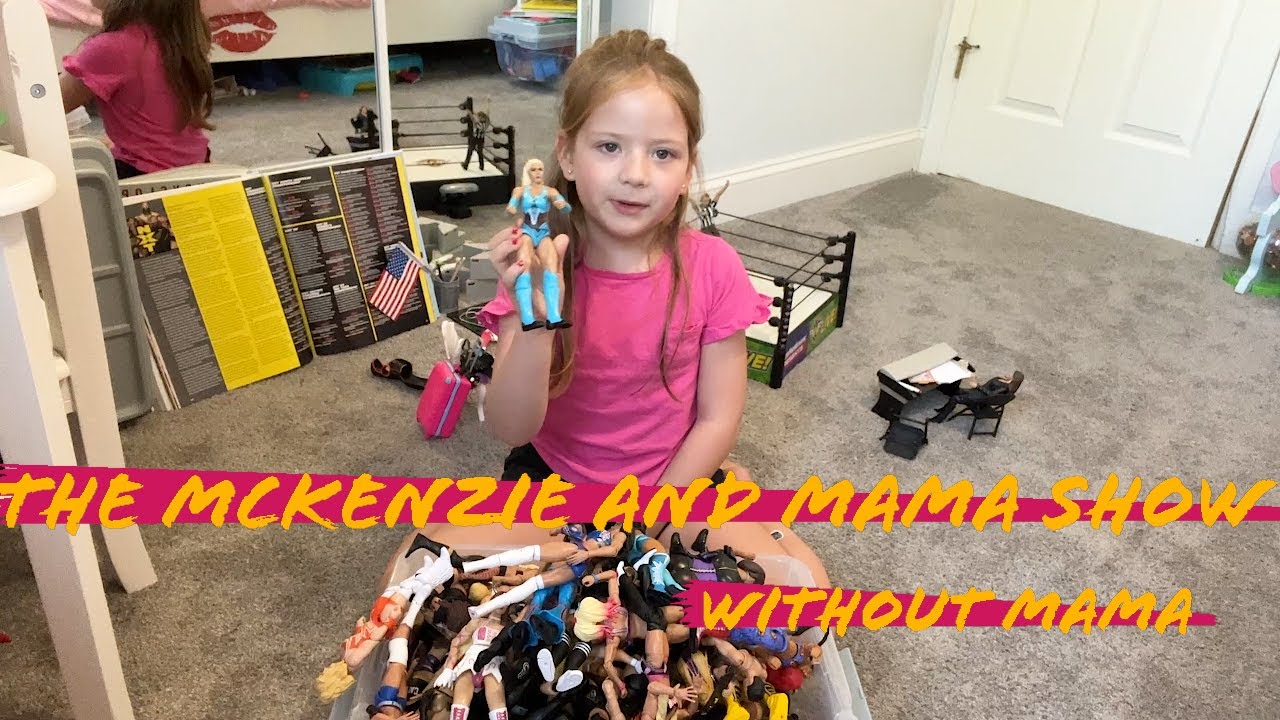 McKenzie shows her wrestling figure collection - YouTube