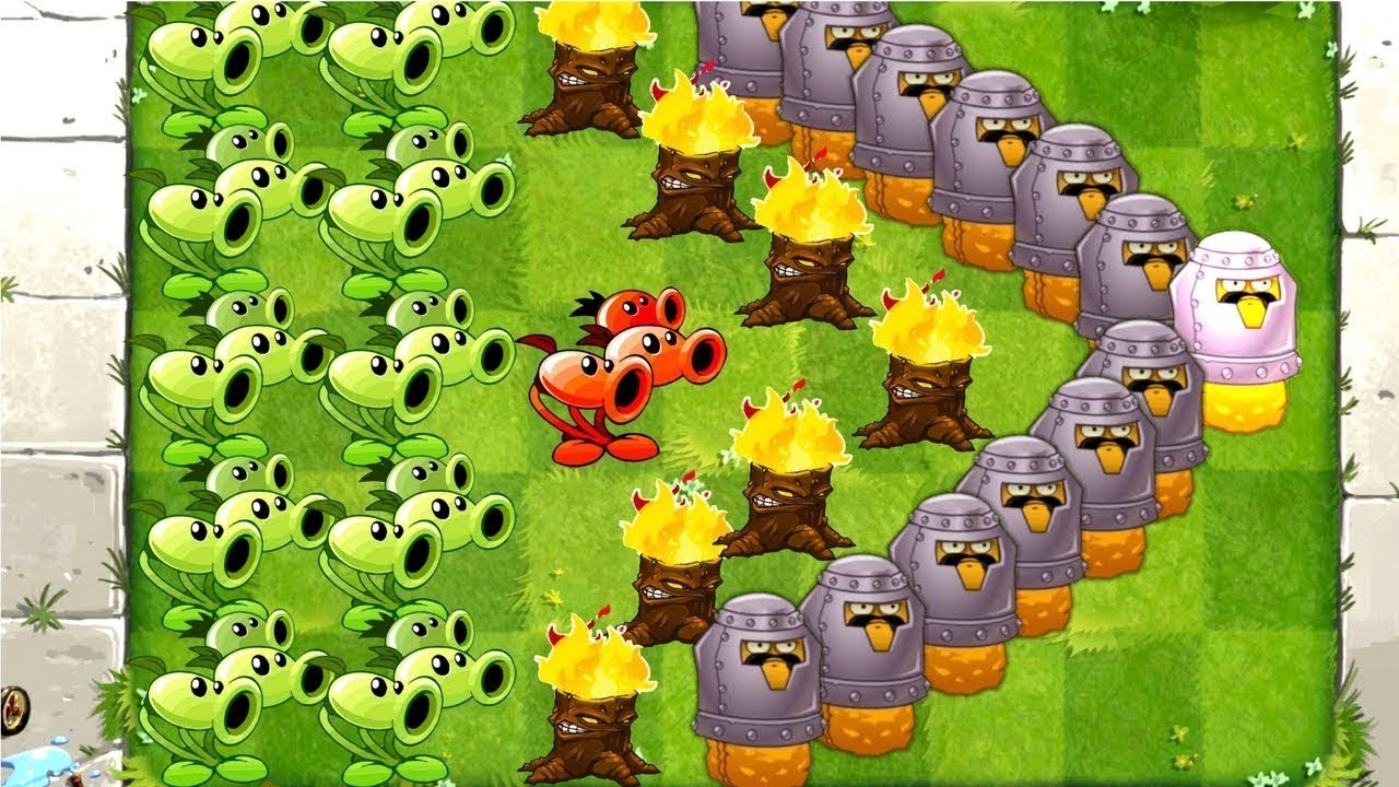 Plants vs Zombies 2 Threepeater Peashooter, Torchwood and Toadstool ...