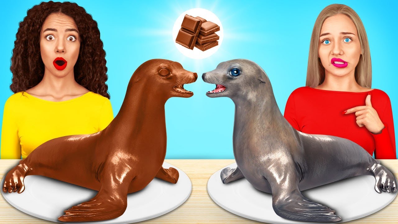 Chocolate vs Real Food Challenge | 100 Layers of Chocolate Food Battle ...