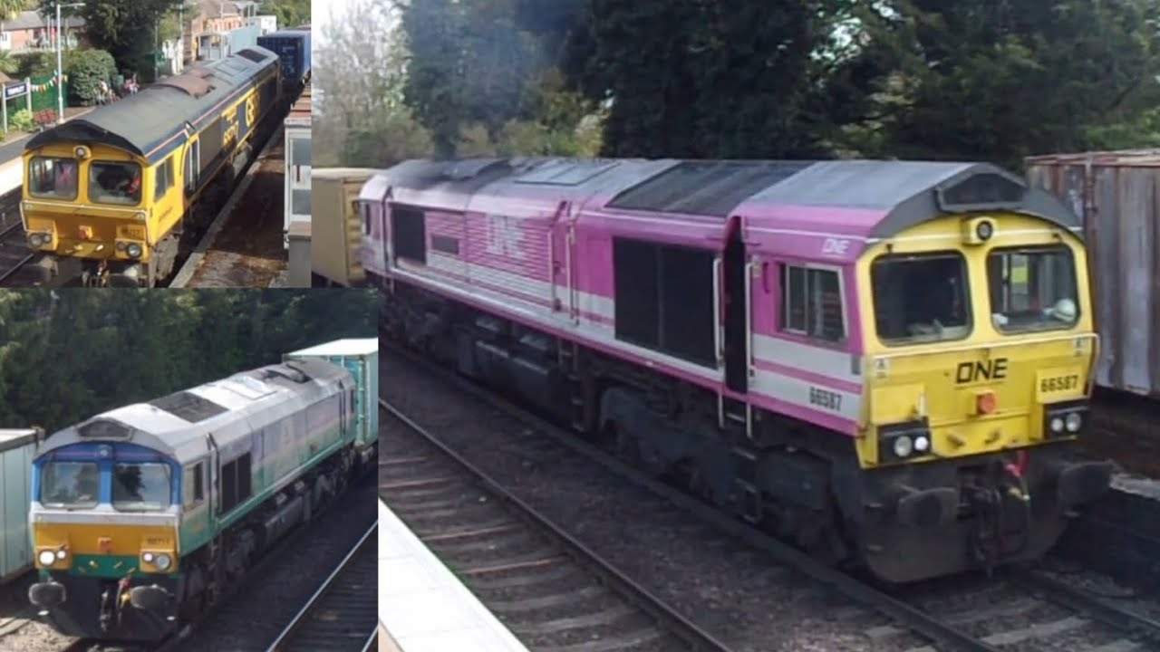 Class 66 Freight trains at Trimley Station 17/04/25 - YouTube