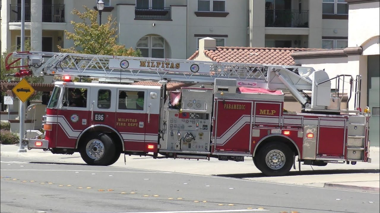 Milpitas FD Spare Engine 86 Responding - YouTube