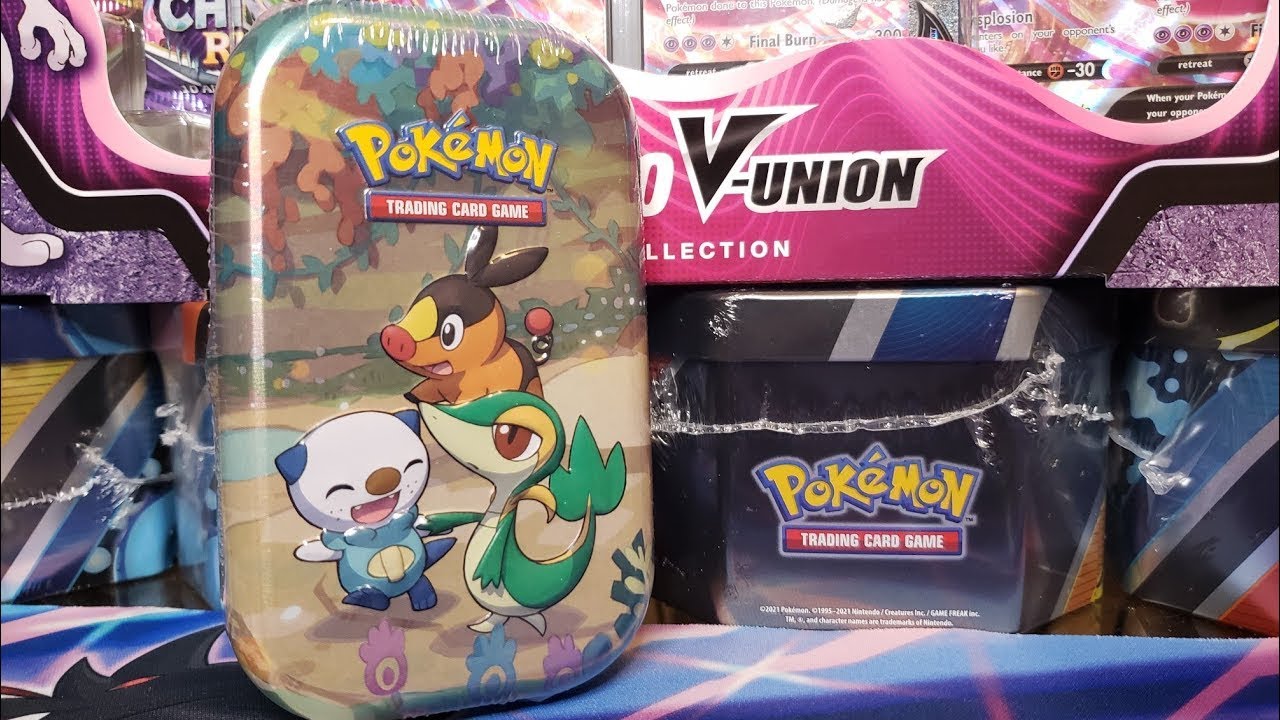 Celebrations Mini Tin: Snivy, Tepig, & Oshawott Opening - YouTube
