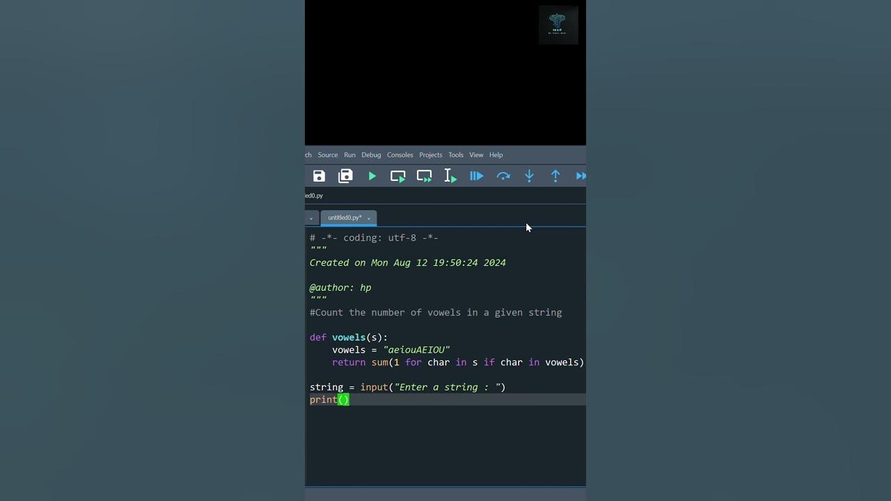 Write Python Program To Count The Number Of Vowels In A Given String Python Coding Youtube