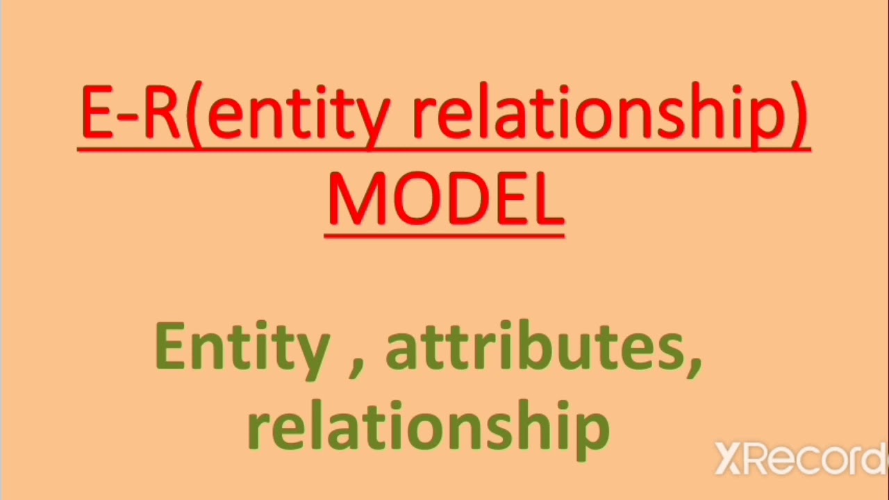 What is E-R model - YouTube