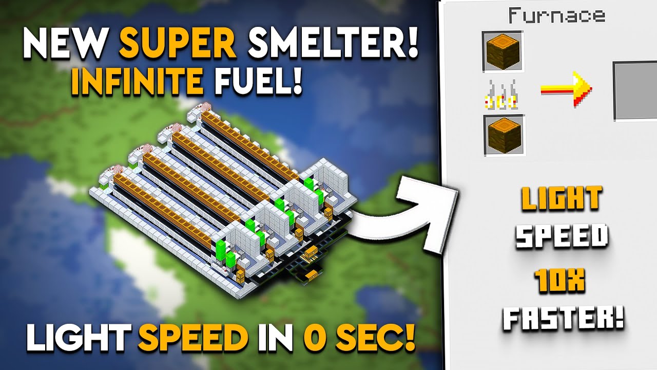 Minecraft BEST Super Smelter Tutorial - Light Speed - 81,000 P/H! - YouTube