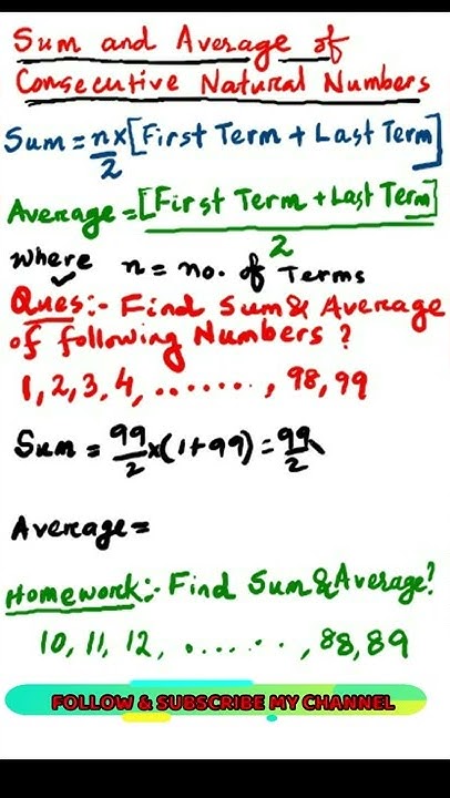 Sum and Average of Consecutive Natural Numbers by Mangat Sir #shorts #competitiveexams # ...
