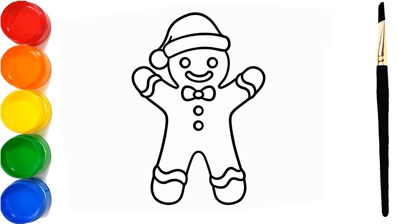 How to Draw Christmas Gingerbread Man || Christmas Art for Beginners ...