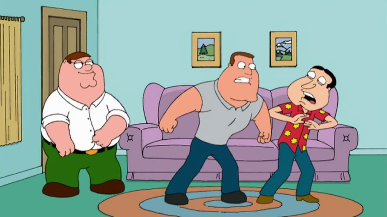 Joe is angry at quagmire and yelling at him for nothing.mpq - YouTube