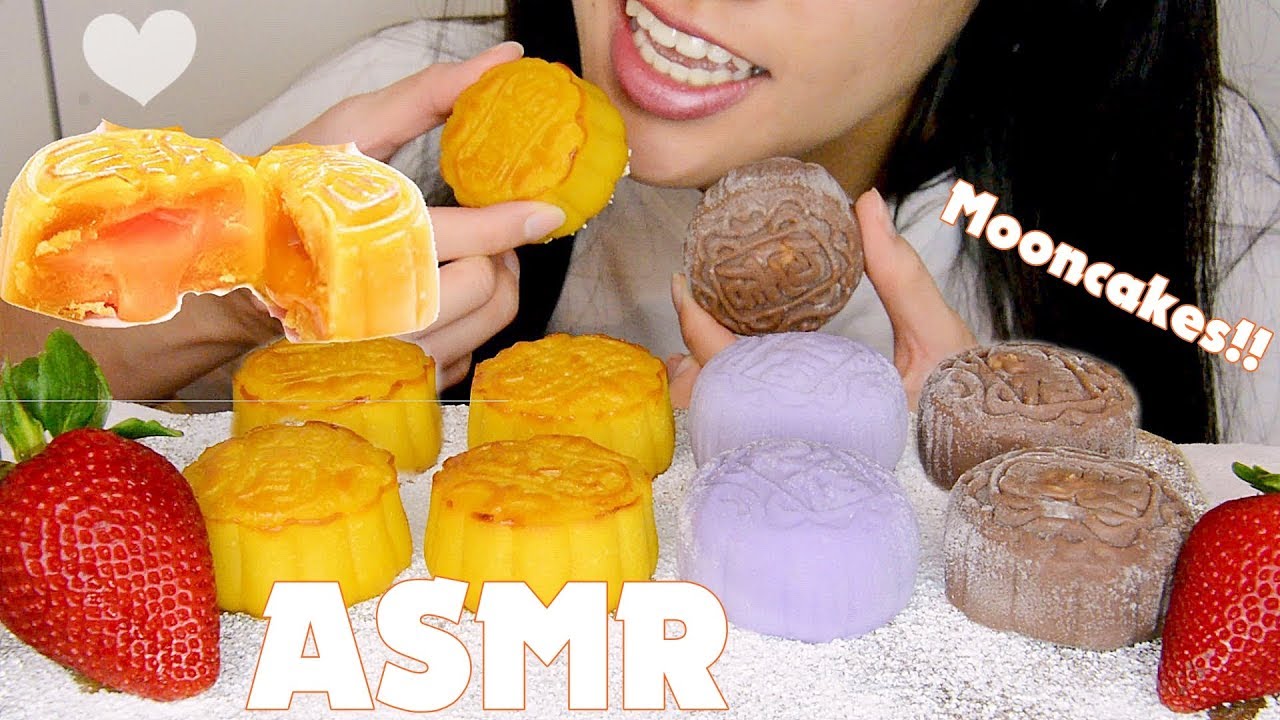 ASMR MOONCAKES [Chocolate Lava, Taro, Egg & Lava Custard] - EATING ...