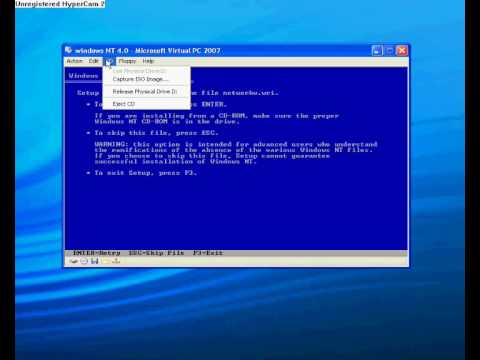 Windows NT 4.0 Workstation installation on virtual pc 2007 - YouTube
