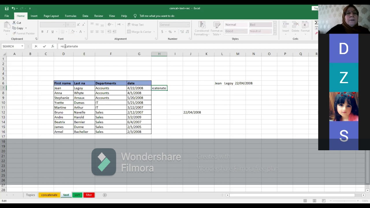 Excel's Fuctions (Text ,Sort&Filter and Advance filter) - YouTube