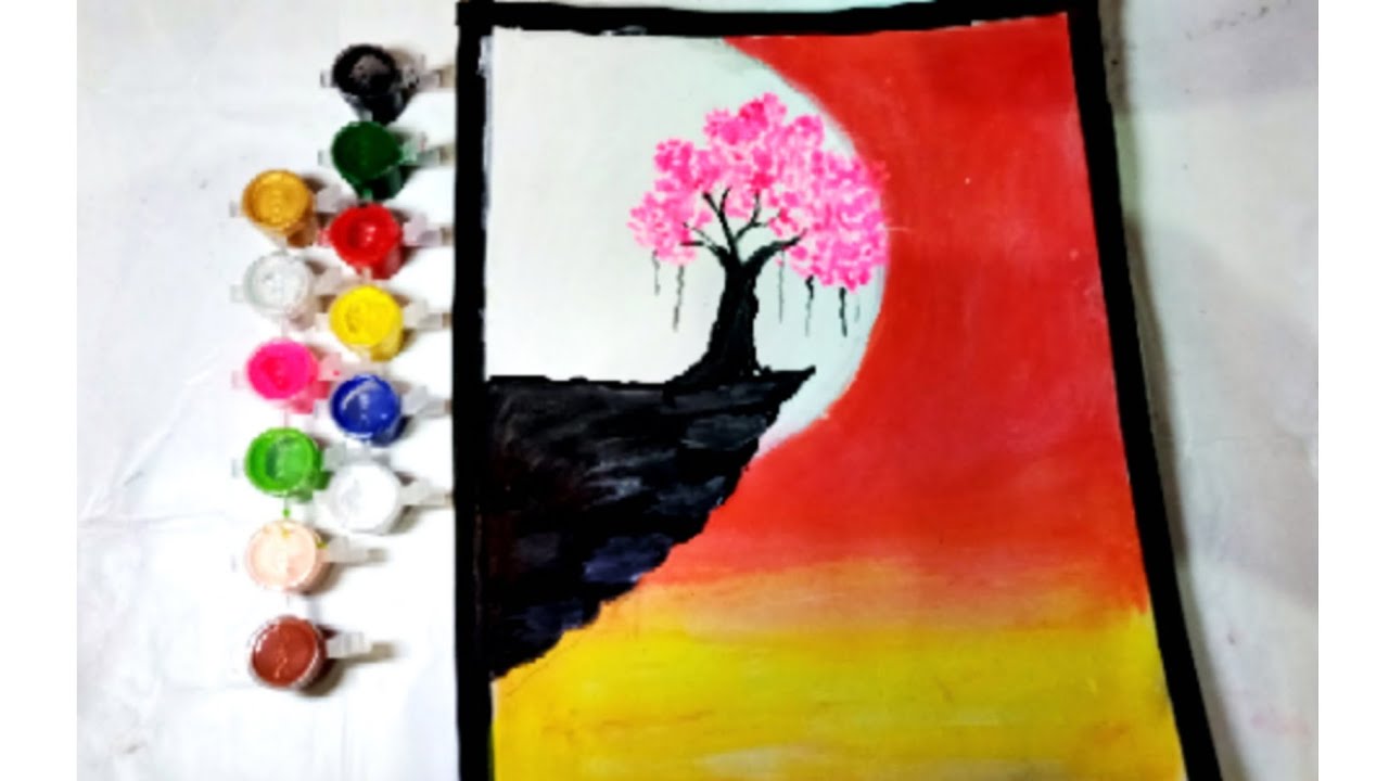 How make to color penting/ how make beautiful penting/moon light ...