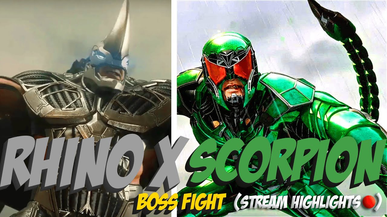 SPIDER-MAN REMASTERED RHINO BOSS FIGHT (🔴stream highlights) - YouTube