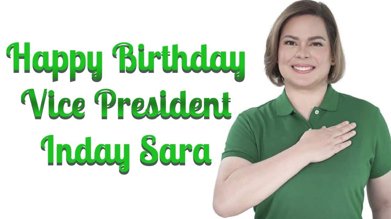 Vice President Inday Sara Birthday Greeting | Congratulations to our ...