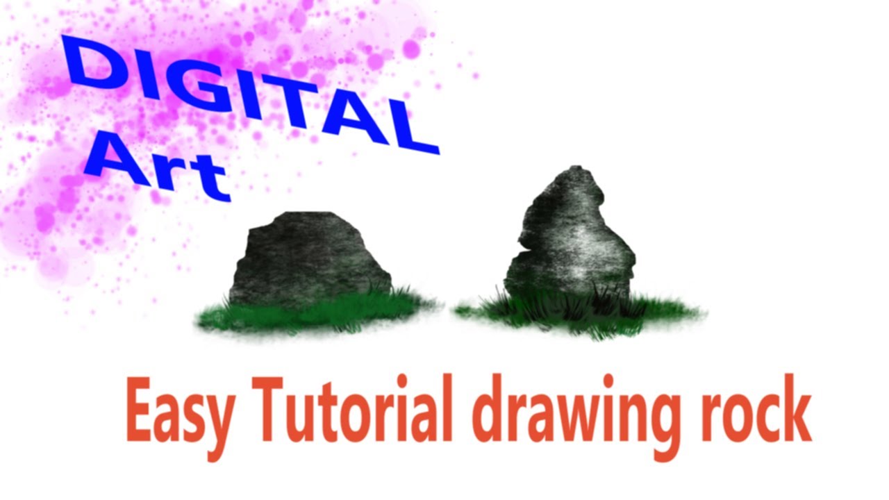Easy tutorial on how to draw a rock - Digital Drawing - (Krita) - YouTube