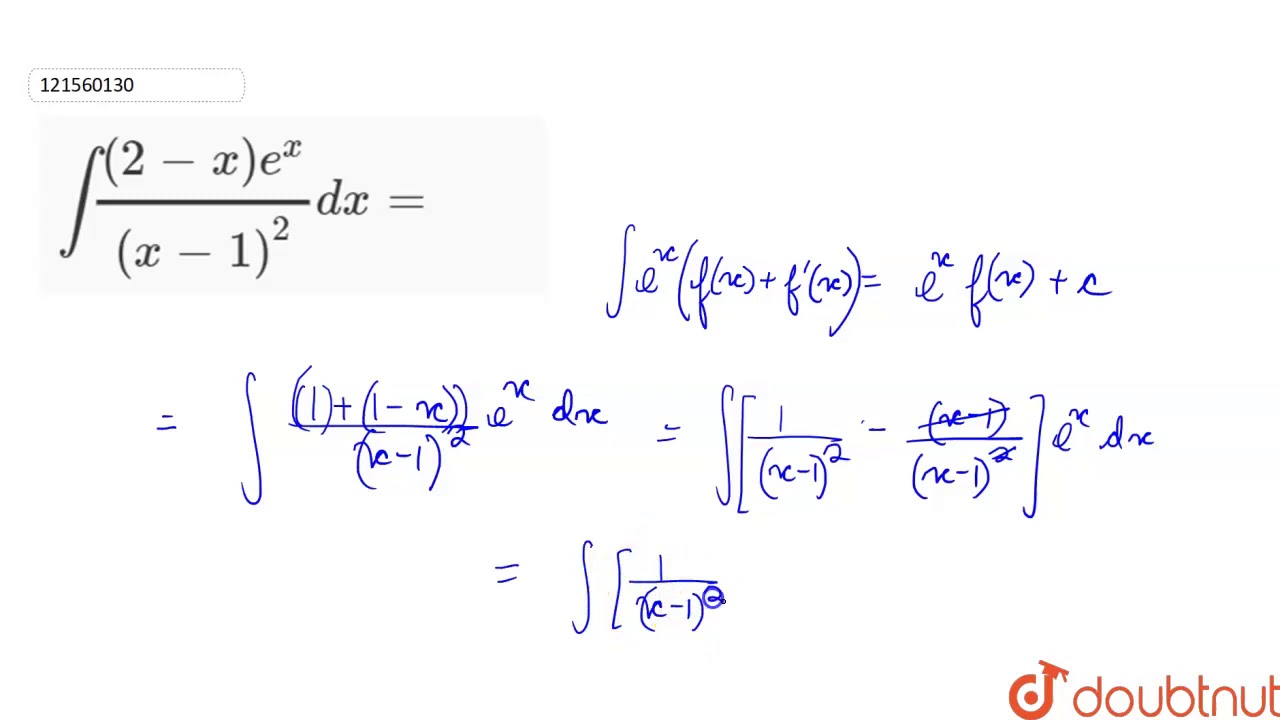 `int((2-x)e^(x))/((x-1)^(2))dx=` - YouTube