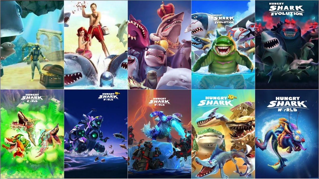 ALL HUNGRY SHARK COVER THROUGH THE YEARS (2012-2022) - ALL 70 SHARKS ...