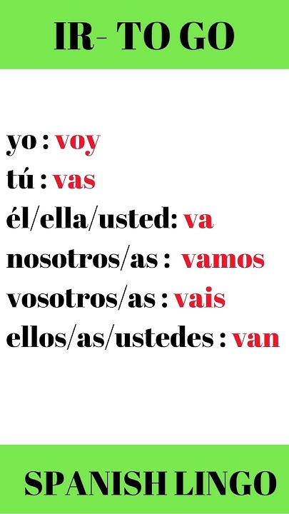 Spanish verb "ir" : conjugation and sentences #spanish # ...