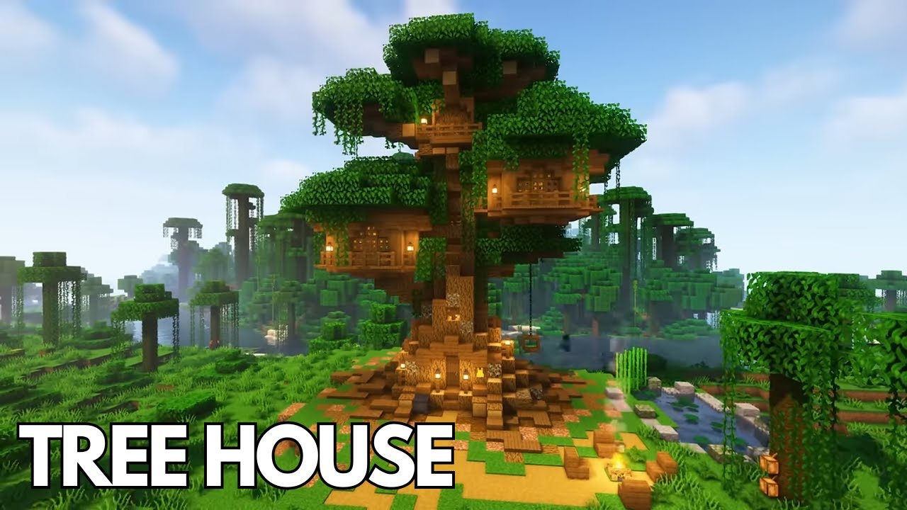 Minecraft: How to build a Tree House | Tutorial - YouTube
