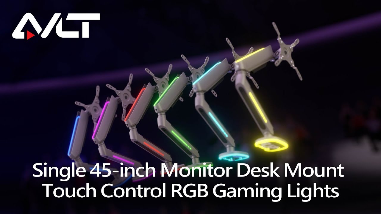 Enhance Your Gaming Setup: AVLT-DM81-1/AVLT-DM82-1 Single 45" RGB Monitor Arm - YouTube