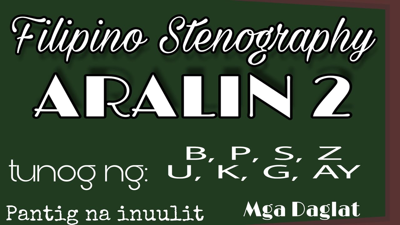 Filipino Stenography: Aralin 2 - YouTube
