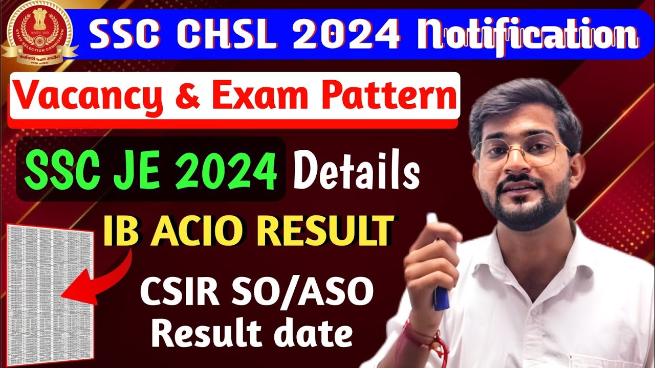 SSC CHSL 2024 Notification & Vacancy || SSC JE Notification 2024 || SSC ...
