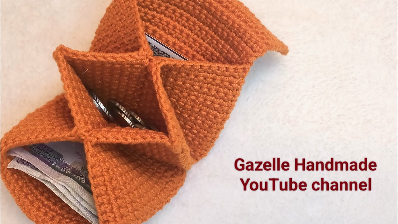 Crochet 3-Pockets wallet tutorial (Subtitles Available)- كروشيه محفظة بثلاث جيوب - YouTube