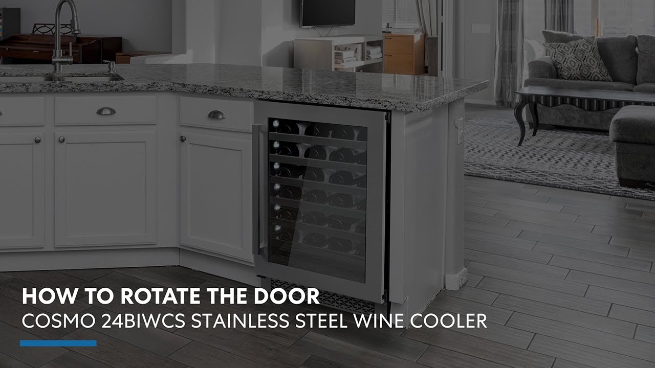 Cosmo Appliances Wine Cooler COS-24BIWCS | How to Rotate the Door - YouTube