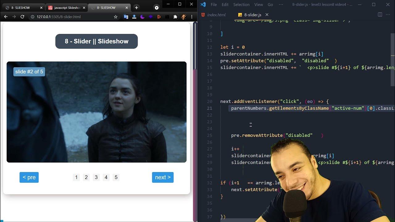 javascript projects level3 lesson8 v6 || javascript Slider - YouTube