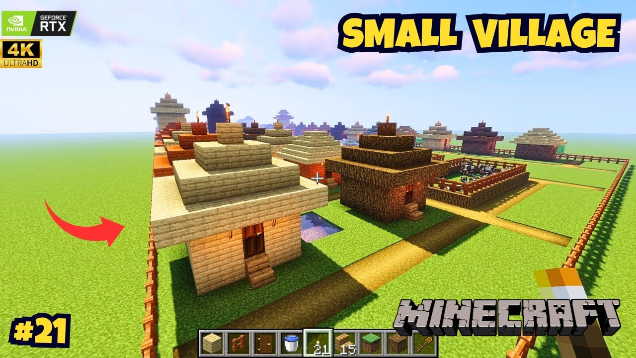 I Build Small Village In Minecraft Creative Gameplay #21 - YouTube