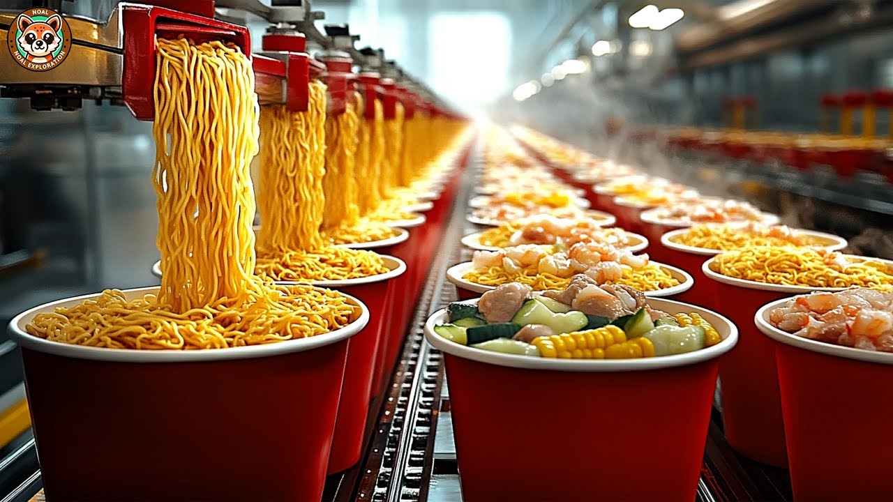 How Instant Noodles Are Made in Factories – Amazing Modern Noodle ...