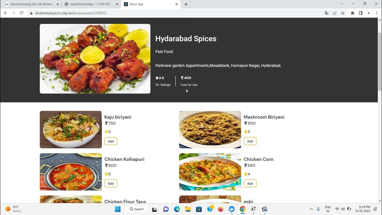 Tasty Kitchens | MiniProject | React.Js | NxtWave | CCBP 4.0 - YouTube