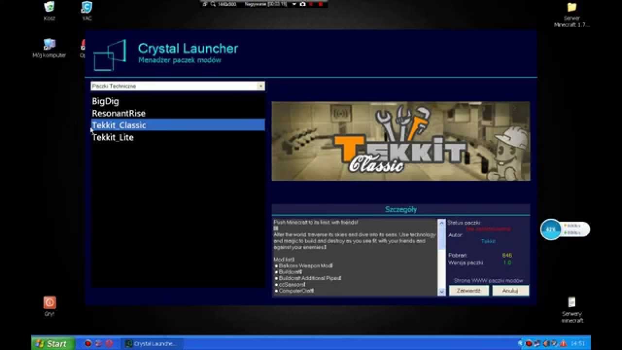 Najlepszy Launcher Minecraft - Crystal launcher - YouTube
