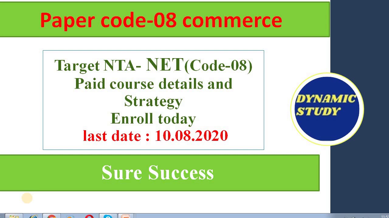 Admission Open! Paper Code 08 Commerce - YouTube