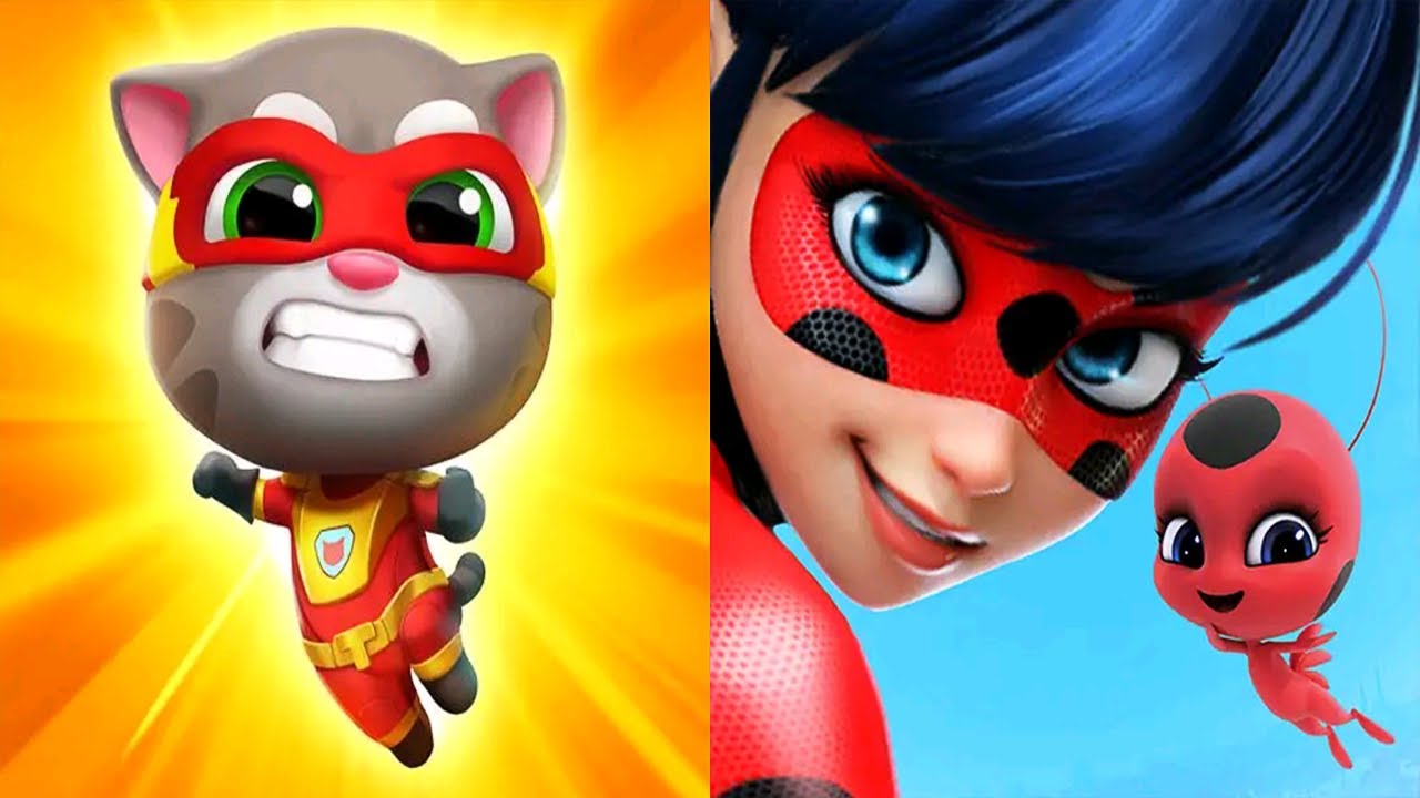 Talking Tom Hero Dash VS Miraculous Ladybug & Cat Noir Gameplay ...