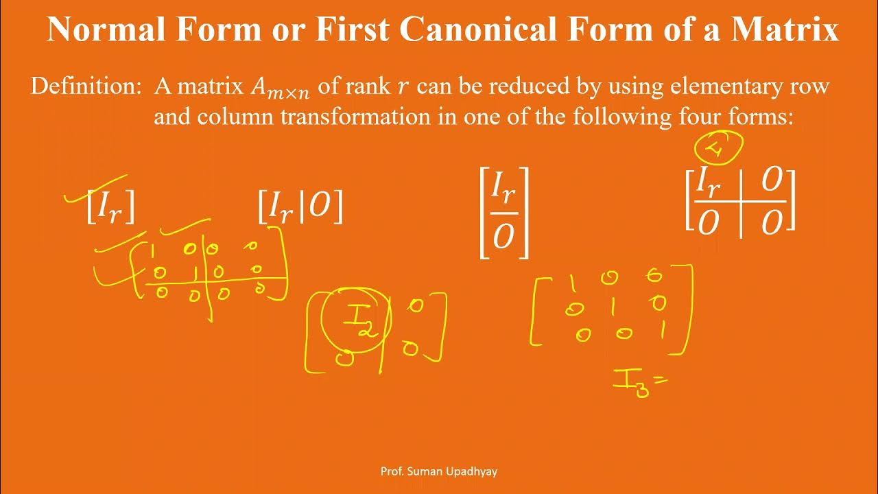 Normal Form of the matrix - YouTube