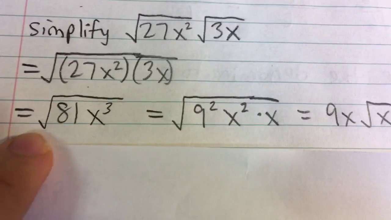 Simplifying Radical Expressions (Example) - YouTube