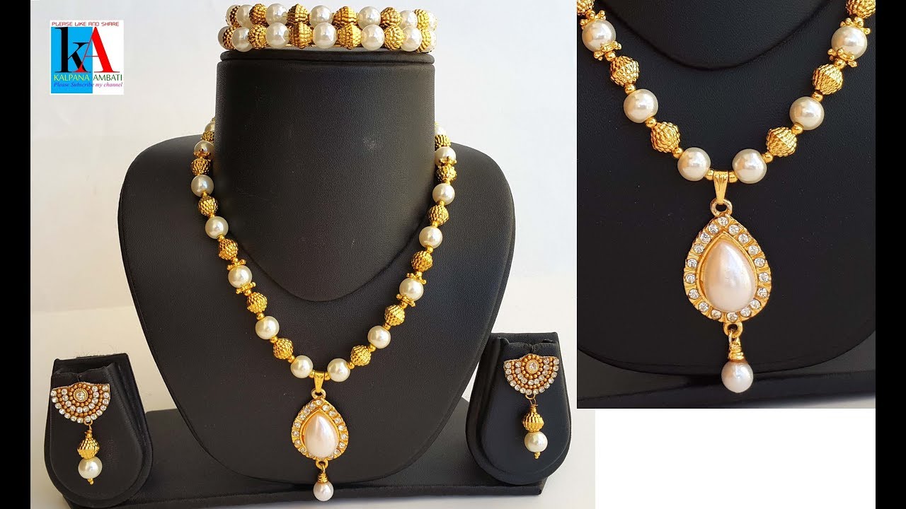How To Make Designer Pearl Necklace At Home Making Of Pearl Beaded Necklace Set Tutorial how-to-make-designer-pearl-necklace-at-home-making-of-pearl-beaded-necklace-set-tutorial