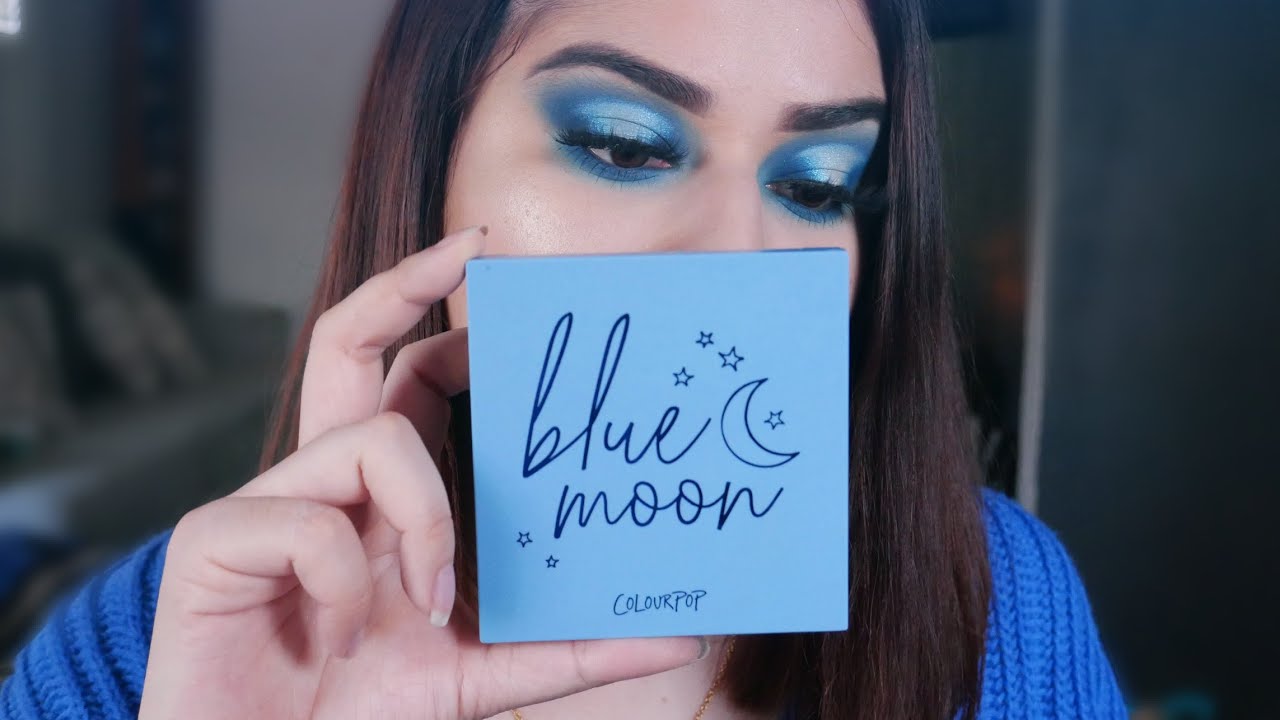 Blue Moon Palette Makeup look 💙🌙 #colourpopcosmetics - YouTube