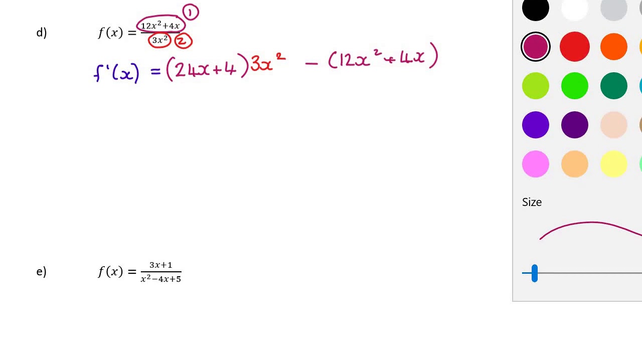 Grade 12 AP Maths Calculus - The Quotient Rule - YouTube