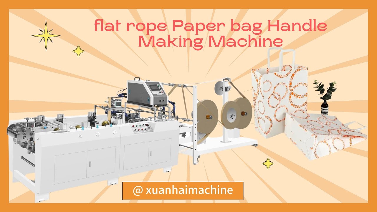 flat rope Paper bag Handle Making Machine - YouTube