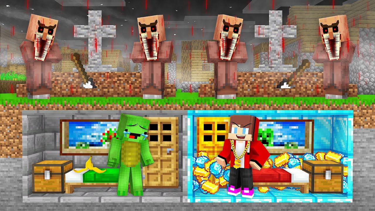 Mikey Poor Grave Vs Jj Rich Grave In Buried Alive In Minecraft Maizen