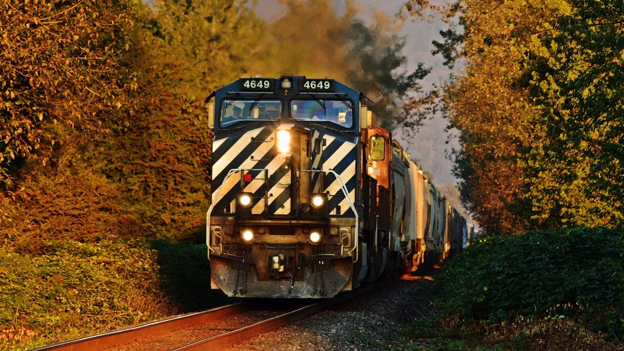 The Last Remaining BCRAIL Dash 8 & 9 Units Leading Trains Thru British ...