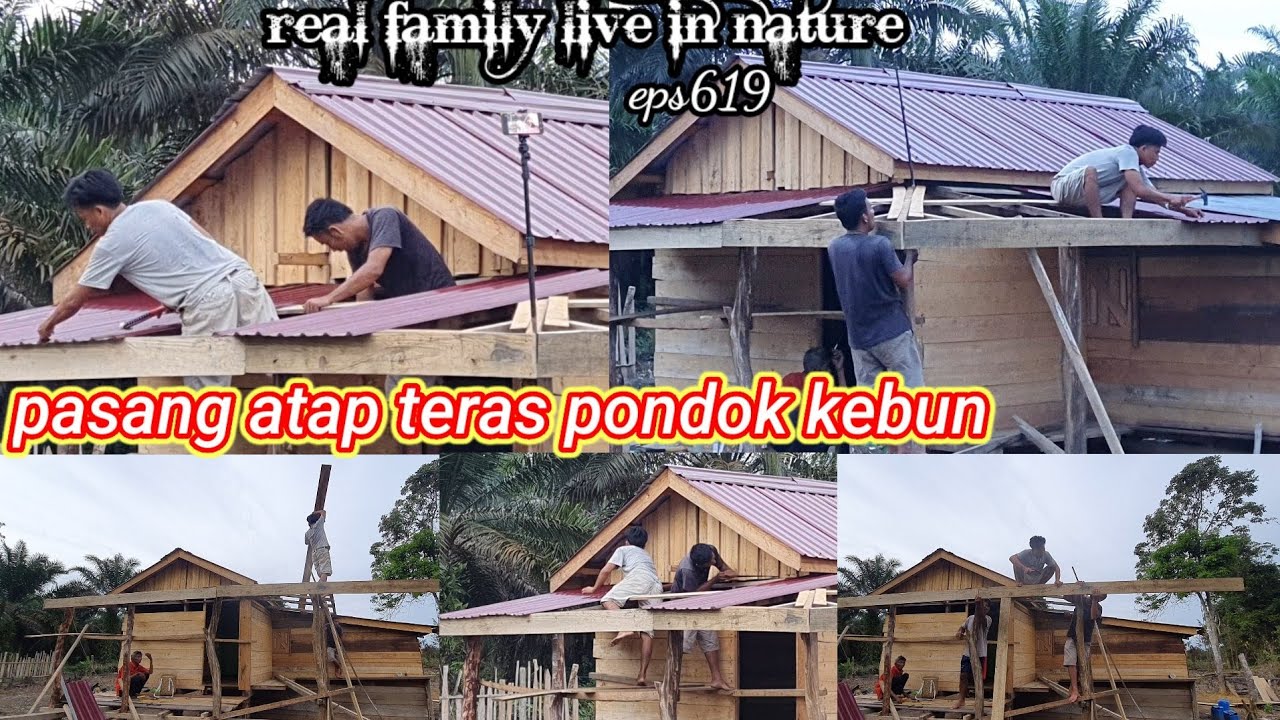 selasai rangka pasang atap teras pondok kebun pakde tasmuji, eps619 ...